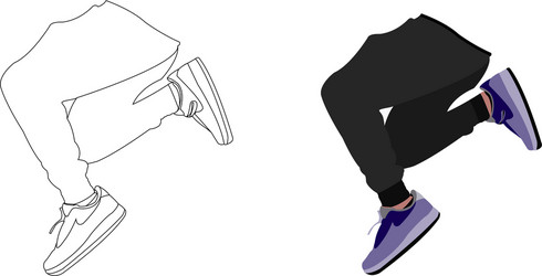 Lower limbs legs in jump limbs legs Royalty Free Vector