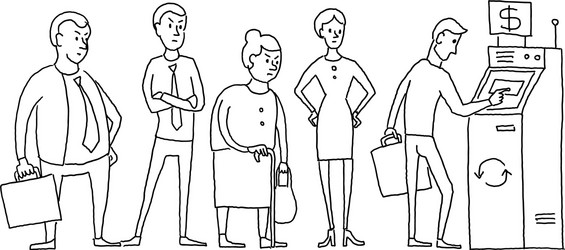 Queue Line Drawing Vector Images (over 240)