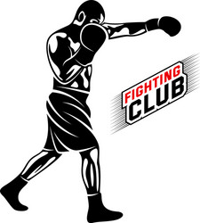 Fight player logo design boxing template Vector Image