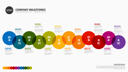 Full year timeline template made from squares Vector Image
