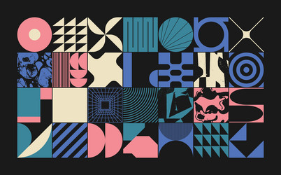 Brutalist pattern geometric artwork design Vector Image