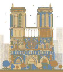 Isometric infographic notre dame de paris - hd Vector Image