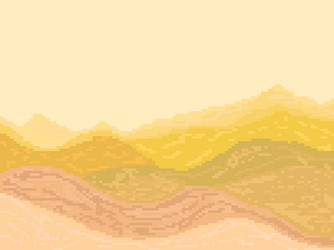 Pixel desert landscape with sand dunes retro Vector Image