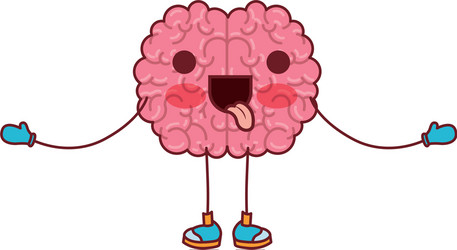 Brain cartoon with glasses and light bulb on top Vector Image