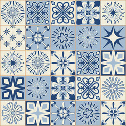 Spanish style blue ceramic tiles classic Vector Image