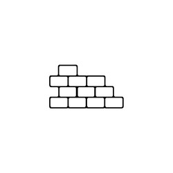 Brick wall isolated flat wall line icon Royalty Free Vector
