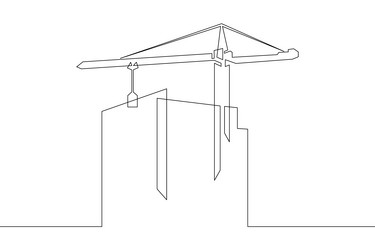 Construction of multi-storey buildings tower Vector Image