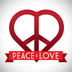 Heart with peace sign Royalty Free Vector Image