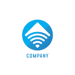Wifi signal logo design template radio Royalty Free Vector