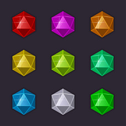 Gem precious stone game loot ui icon Royalty Free Vector