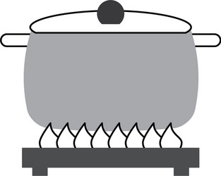 Kitchen pot with stove Royalty Free Vector Image