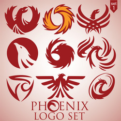 Phoenix circle collection Royalty Free Vector Image