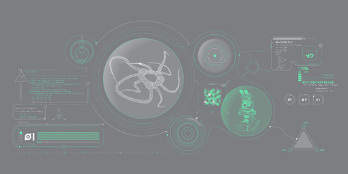 Sci-fi hud interface for data research Royalty Free Vector