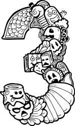 Number Doodle 3 Vector Images (over 750)