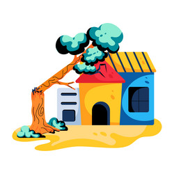 Falling tree Royalty Free Vector Image - VectorStock