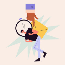 Hand drawn flat design overwhelmed people Vector Image