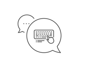 Keyboard line icon computer component device sign Vector Image