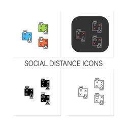 Keep social distance icons set Royalty Free Vector Image