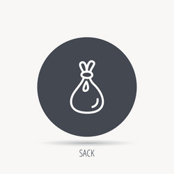 Burlap sack icon textile bag sign Royalty Free Vector Image