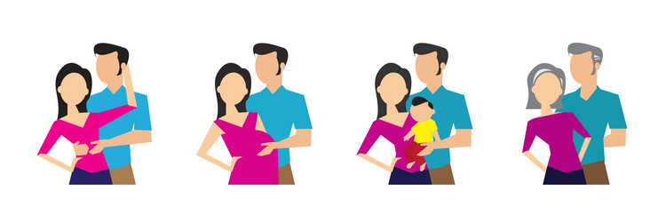 Developmental stages of the family generation Vector Image