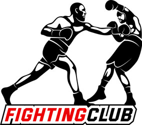 Fight player logo design boxing template Vector Image