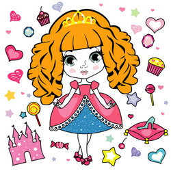 Little girl design elements Royalty Free Vector Image