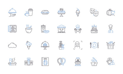 Deli shop line icons collection sandwiches Vector Image