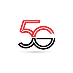 5g network logo logo network connection number Vector Image