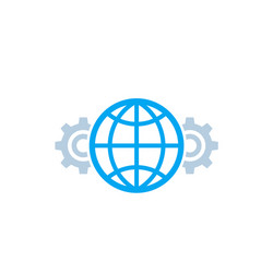 Global settings network icon for web Royalty Free Vector