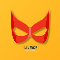 Red super hero mask on yellow background Vector Image