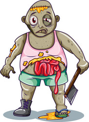 Cartoon zombie nurse on white background Vector Image