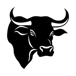 Bull black icon on white background Royalty Free Vector