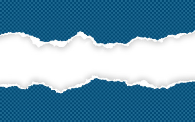 Blue paper ripped piece realistic edge texture Vector Image
