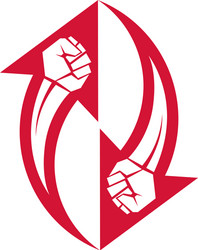 Clenched fist in shape arrow power Royalty Free Vector Image