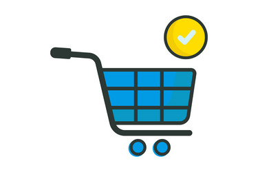 Order icon shopping cart with checklist icon Vector Image
