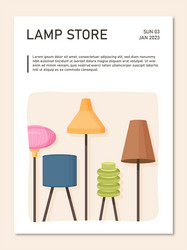 Poster with table lamps concept Royalty Free Vector Image