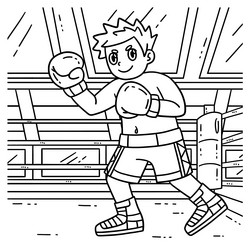 Boxing boxer stance coloring page Royalty Free Vector Image