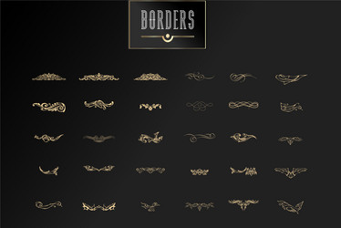 Ornamental borders and flourish corners royal Vector Image