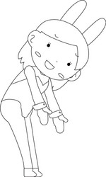 Outline cute pose bunny girl set Royalty Free Vector Image