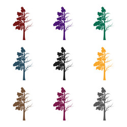 Tree half full of green leaf and half dry icon Vector Image
