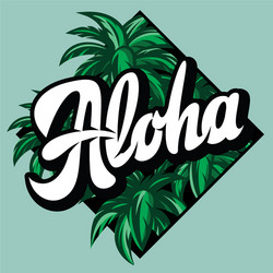 Color with aloha lettering Royalty Free Vector Image