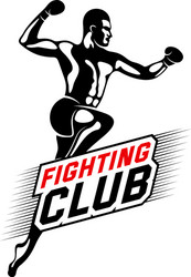 Fight player logo design boxing template Vector Image