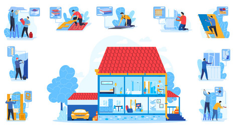 Cartoon House Plan View Vector Images (over 1,300)