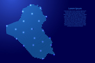 Iraq map from futuristic concentric red circles Vector Image