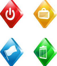 Office glass transparent color icon set Royalty Free Vector