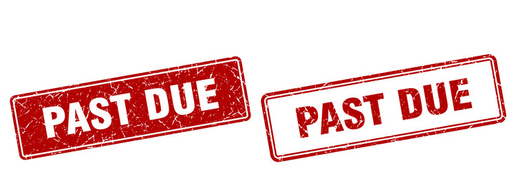Past due stamp rectangular Royalty Free Vector Image