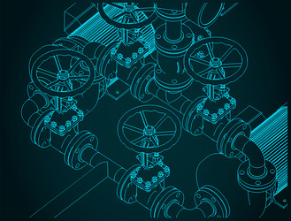 Water pumping station system Royalty Free Vector Image