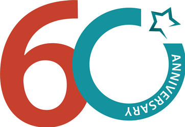 60 year anniversary template design Royalty Free Vector