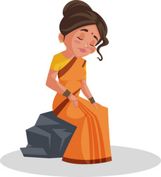 Goddess sita cartoon character Royalty Free Vector Image