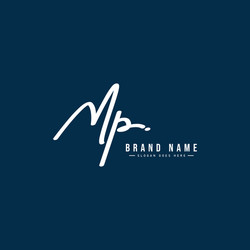 Initial signature logo for letter mp - logo Vector Image